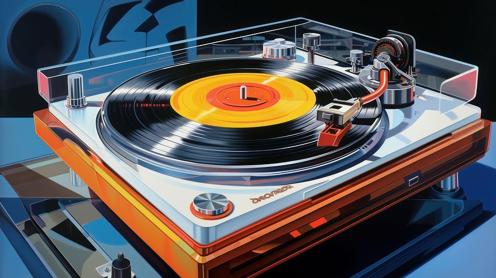 Vibrant retro turntable art | Free Photo Illustration - rawpixel