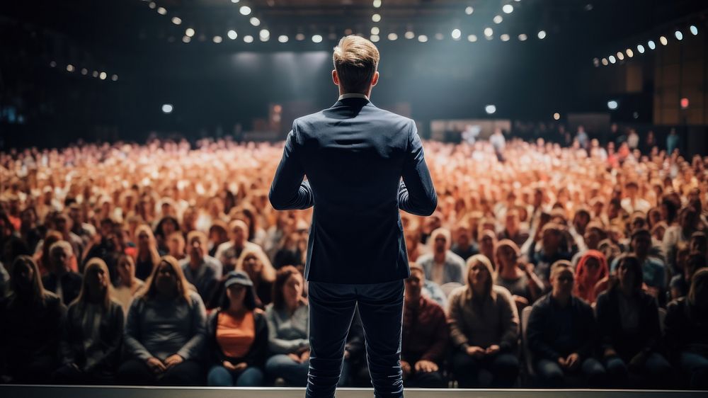 Speaker addressing large audience | Free Photo - rawpixel