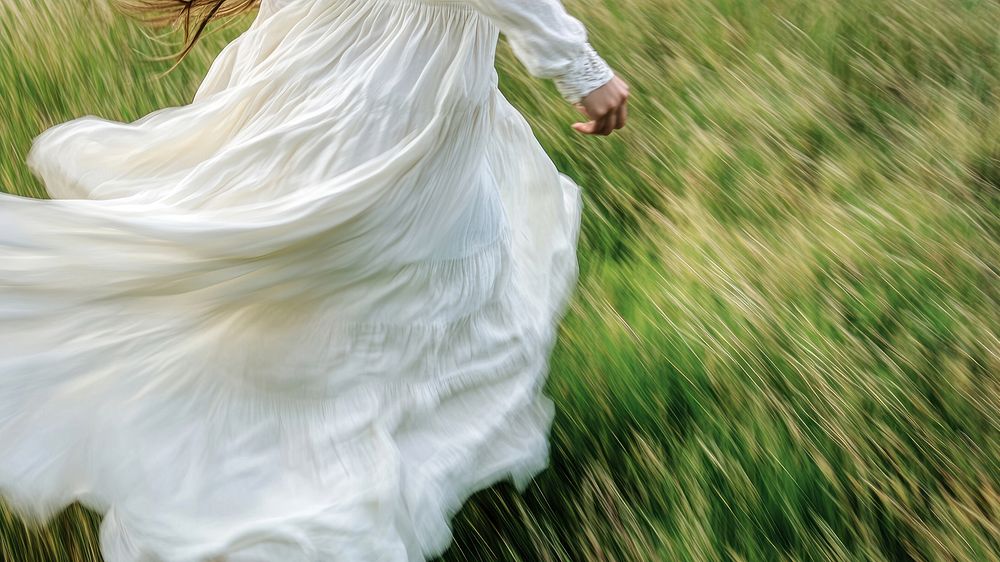 Woman running field, desktop wallpaper | Free Photo - rawpixel