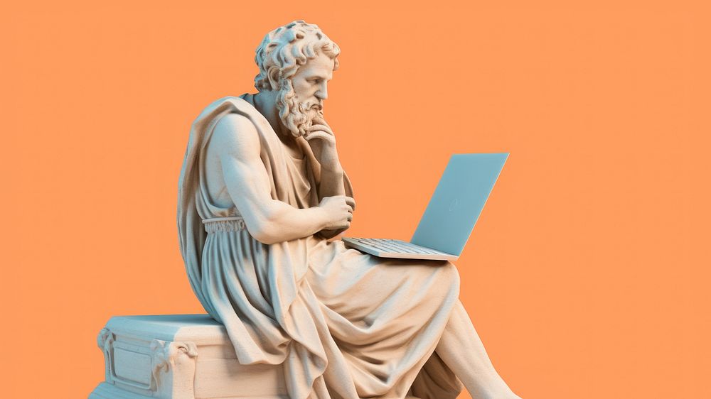 Ancient philosopher using laptop | Free Photo - rawpixel