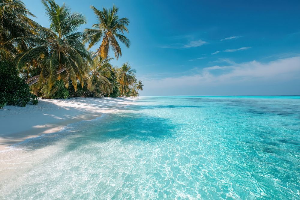 Sunny tropical beach ocean scenery | Free Photo - rawpixel