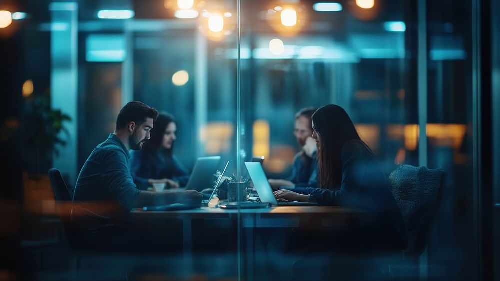 Teamwork modern office setting, desktop | Free Photo - rawpixel