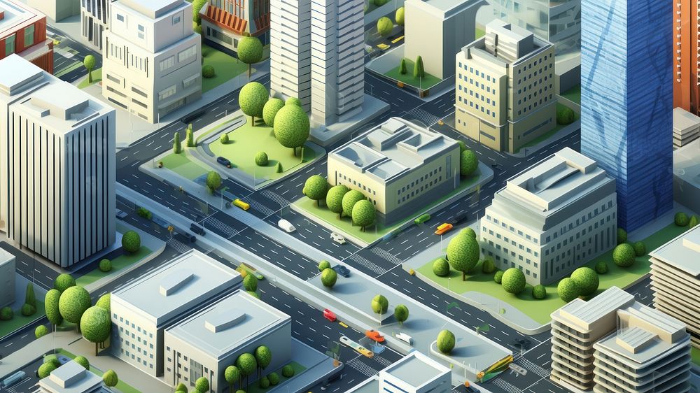 Isometric cityscape urban design | Free Photo Illustration - rawpixel