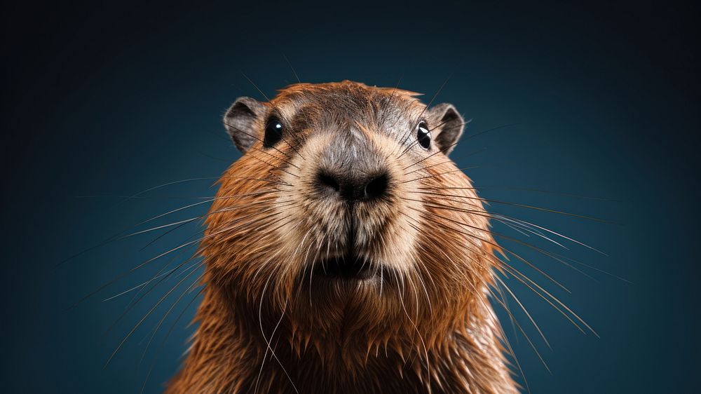 Curious beaver portrait desktop wallpaper | Free Photo - rawpixel