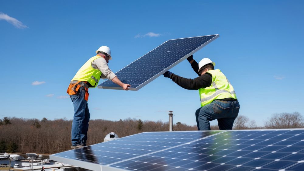 Workers installing solar panels | Free Photo - rawpixel