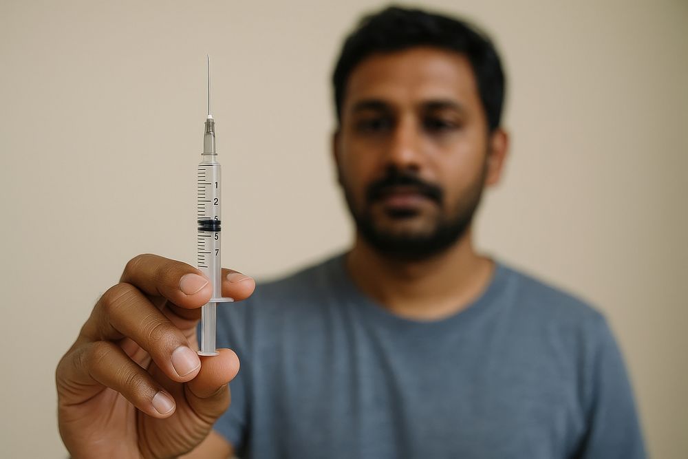 Man holding medical syringe | Free Photo - rawpixel