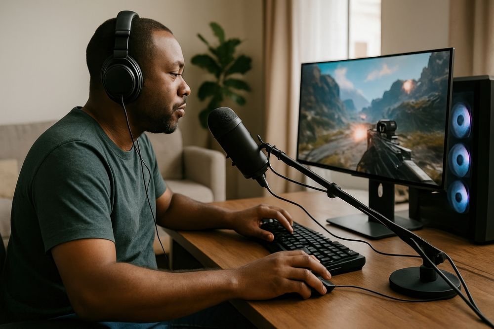 Gamer streaming live gameplay. | Free Photo - rawpixel