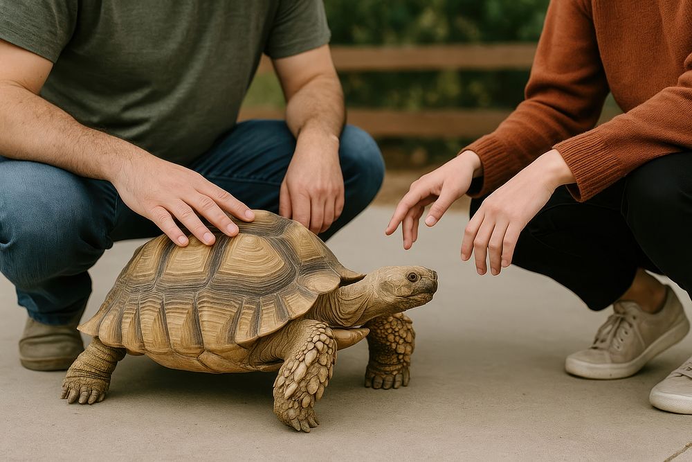 Tortoise interaction with humans | Free Photo - rawpixel