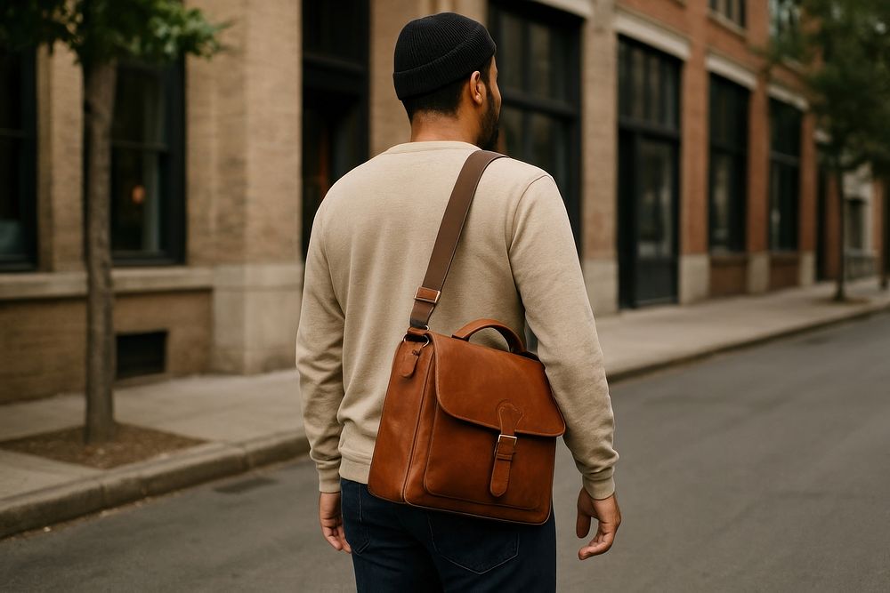 Stylish urban leather bag | Free Photo - rawpixel