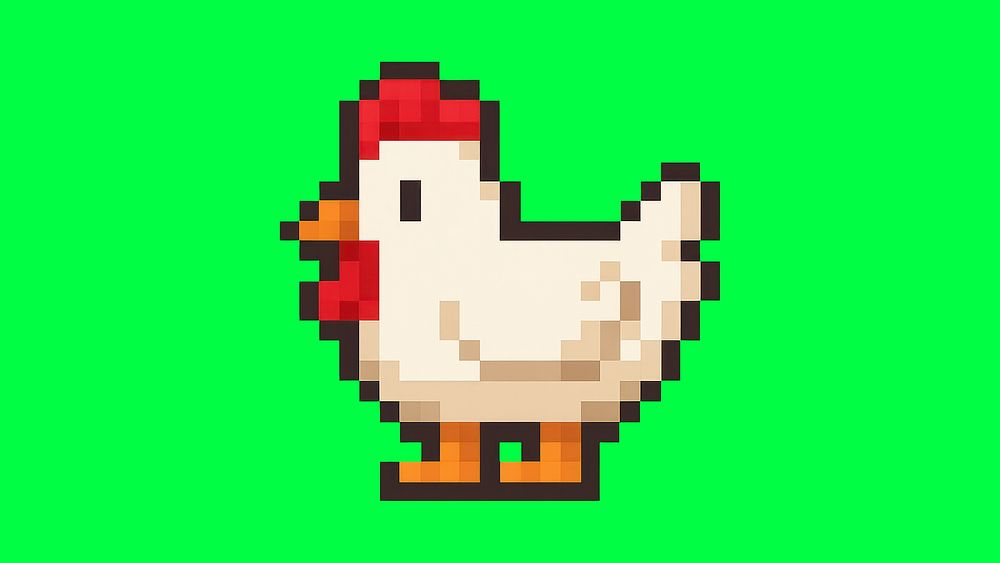 Pixelated chicken on green background | Free Photo - rawpixel