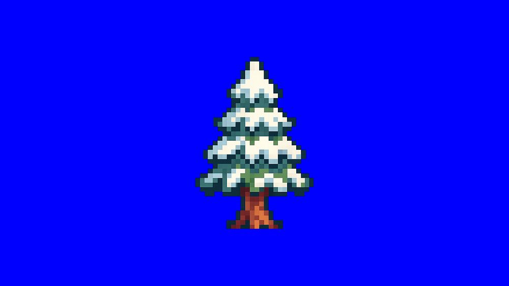 Pixelated snowy tree illustration | Free Photo - rawpixel