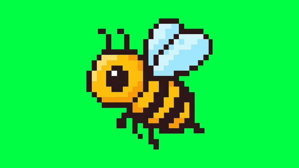 Pixelated bee on green background | Free Photo - rawpixel