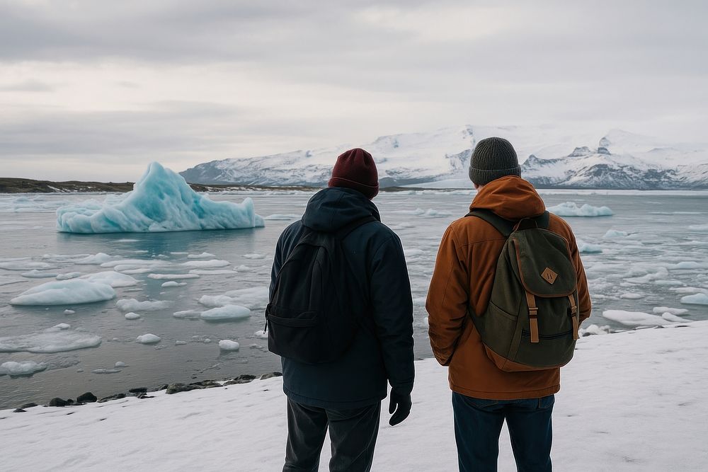Adventurous friends explore icy landscapes | Free Photo - rawpixel