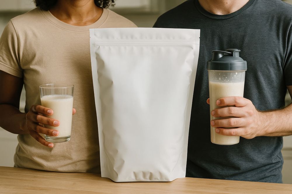 Protein shake packaging healthy lifestyle | Free Photo - rawpixel