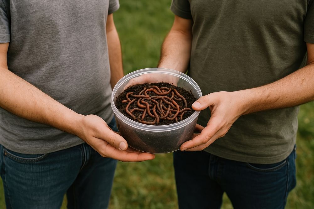 Earthworms in hands container | Free Photo - rawpixel