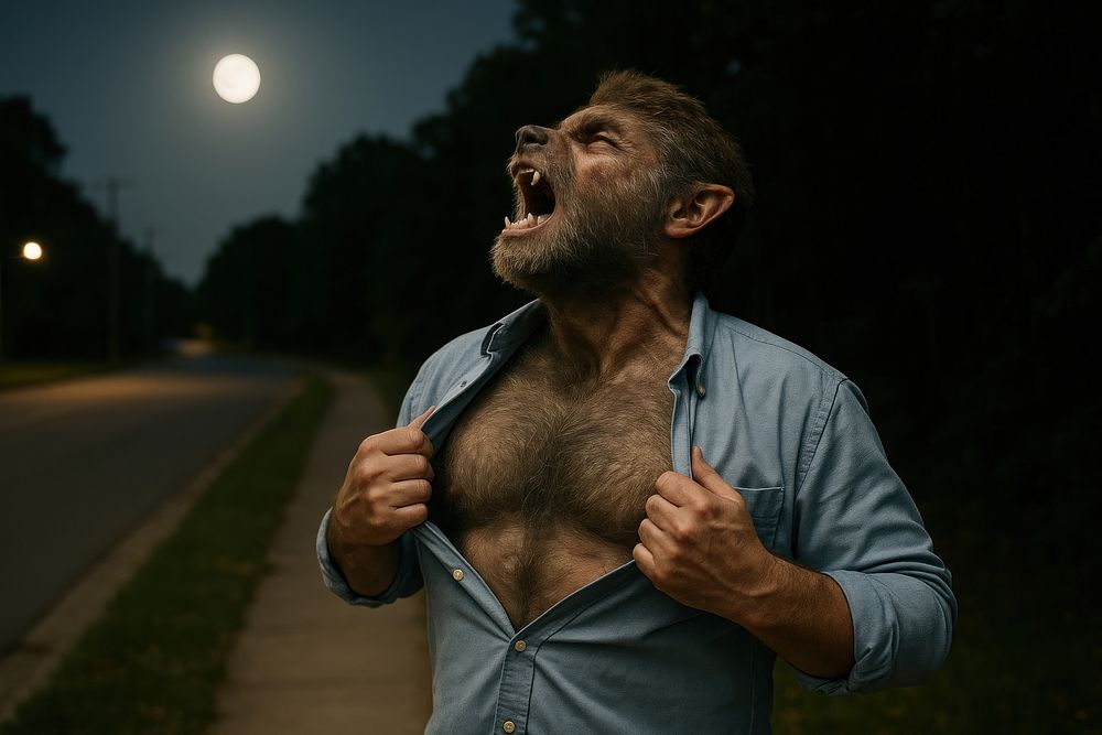 Werewolf transformation under moonlight | Free Photo - rawpixel