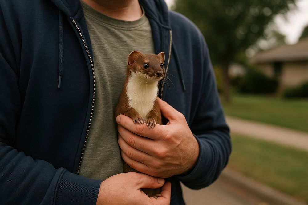 Man holding cute weasel outdoors | Free Photo - rawpixel
