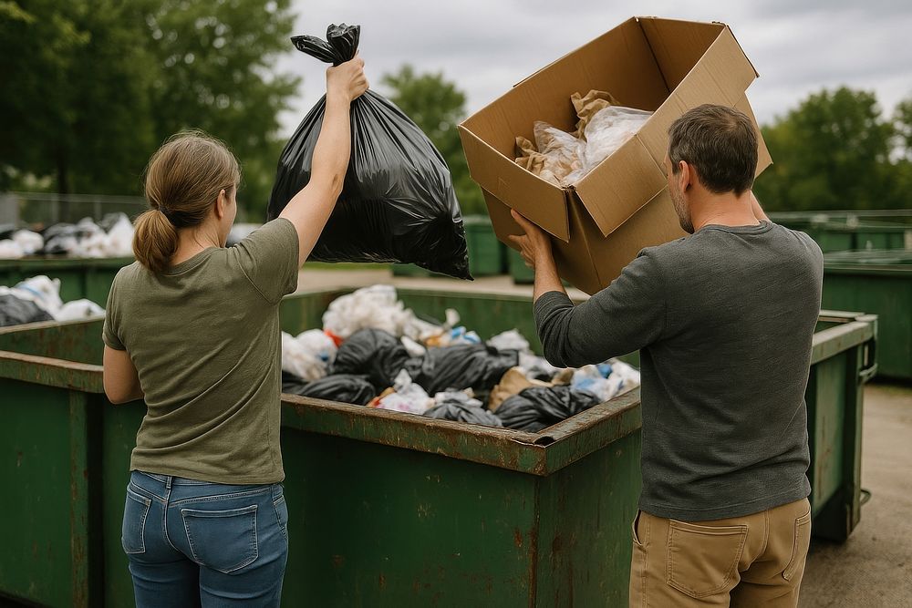 Recycling waste disposal teamwork outdoors | Free Photo - rawpixel