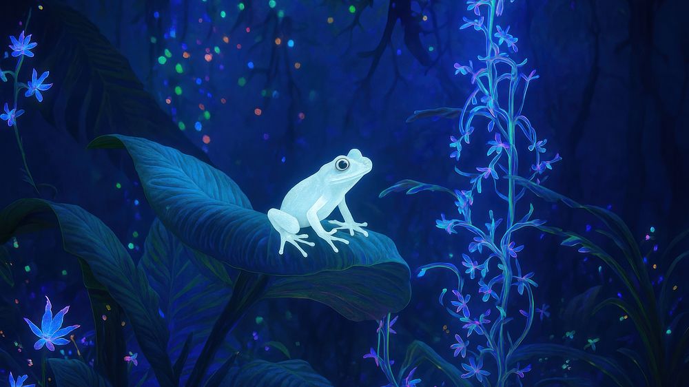 Mystical glowing frog illustration | Free Photo Illustration - rawpixel