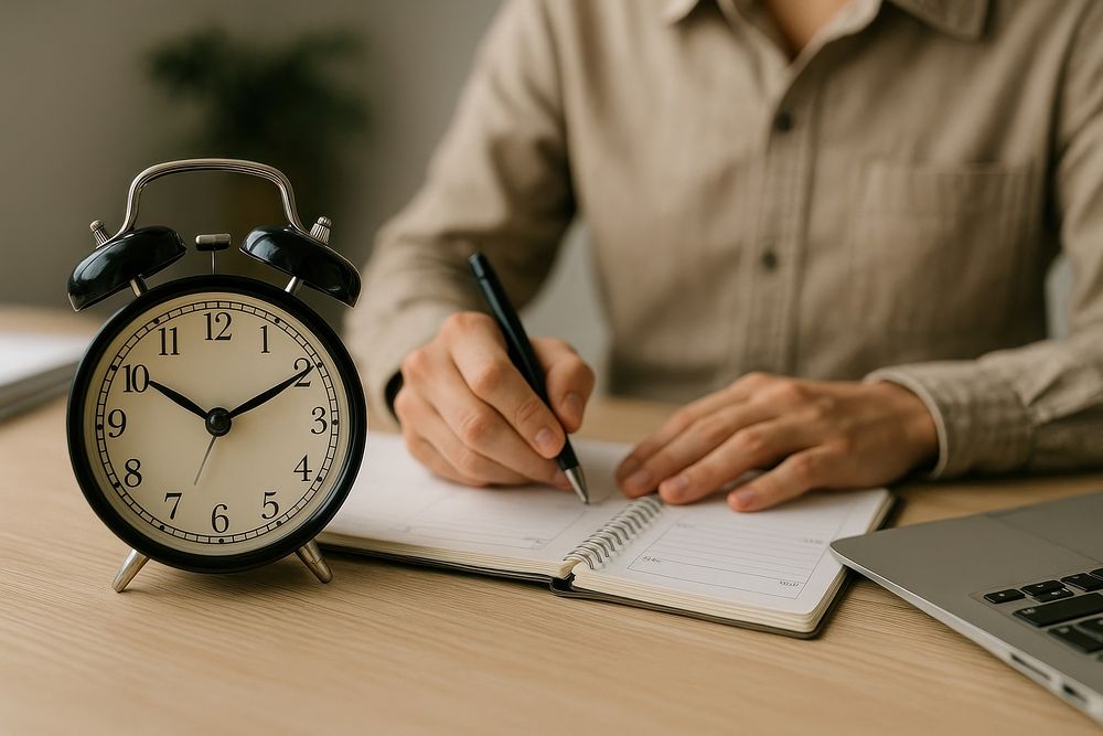 Time management writing desk | Free Photo - rawpixel