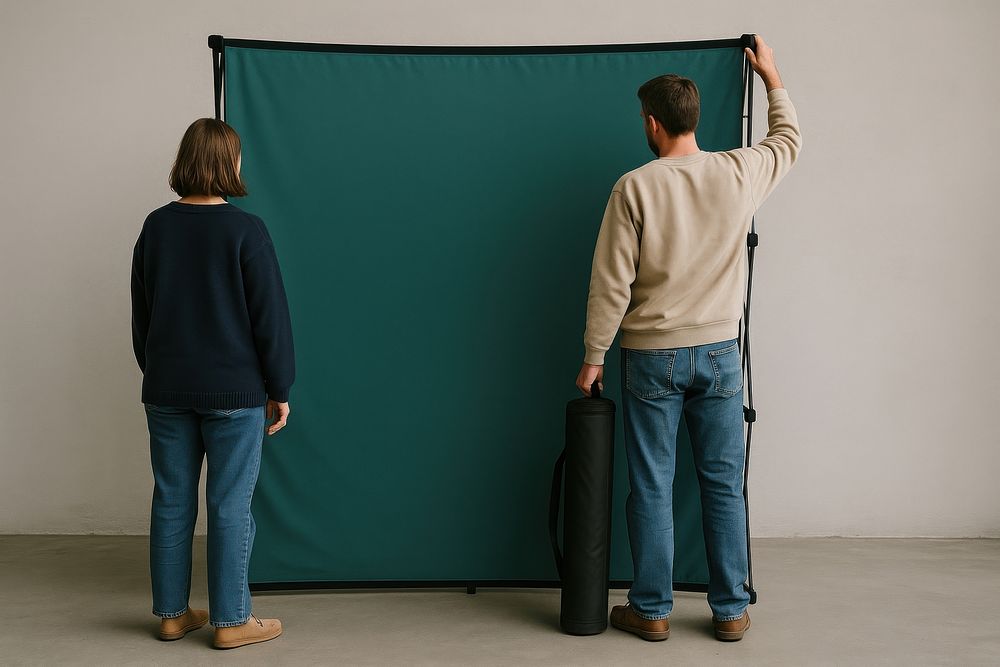 Portable backdrop setup demonstration | Free Photo - rawpixel