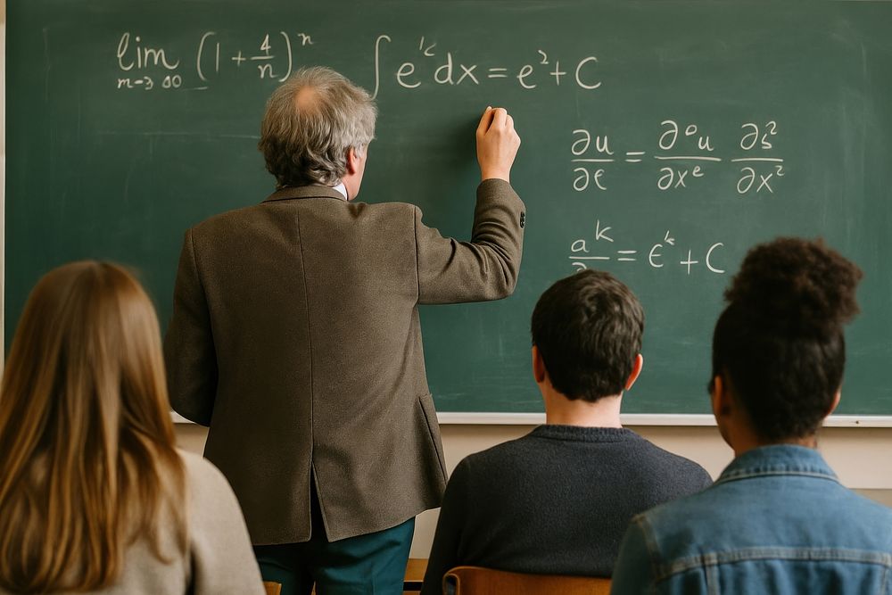 Professor teaches advanced calculus equations. | Free Photo - rawpixel