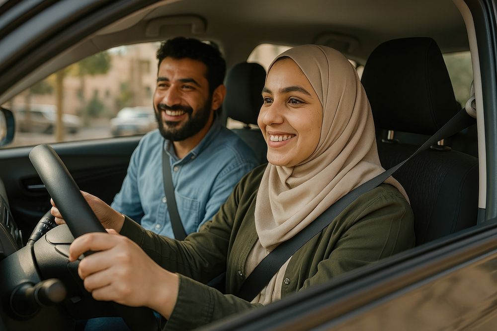 Happy couple driving together | Free Photo - rawpixel