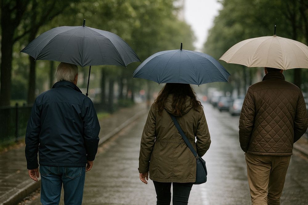 Rainy day umbrella walk | Free Photo - rawpixel