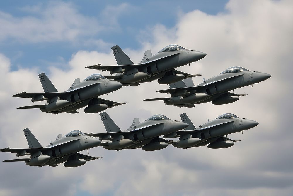 Synchronized fighter jets formation. | Free Photo - rawpixel