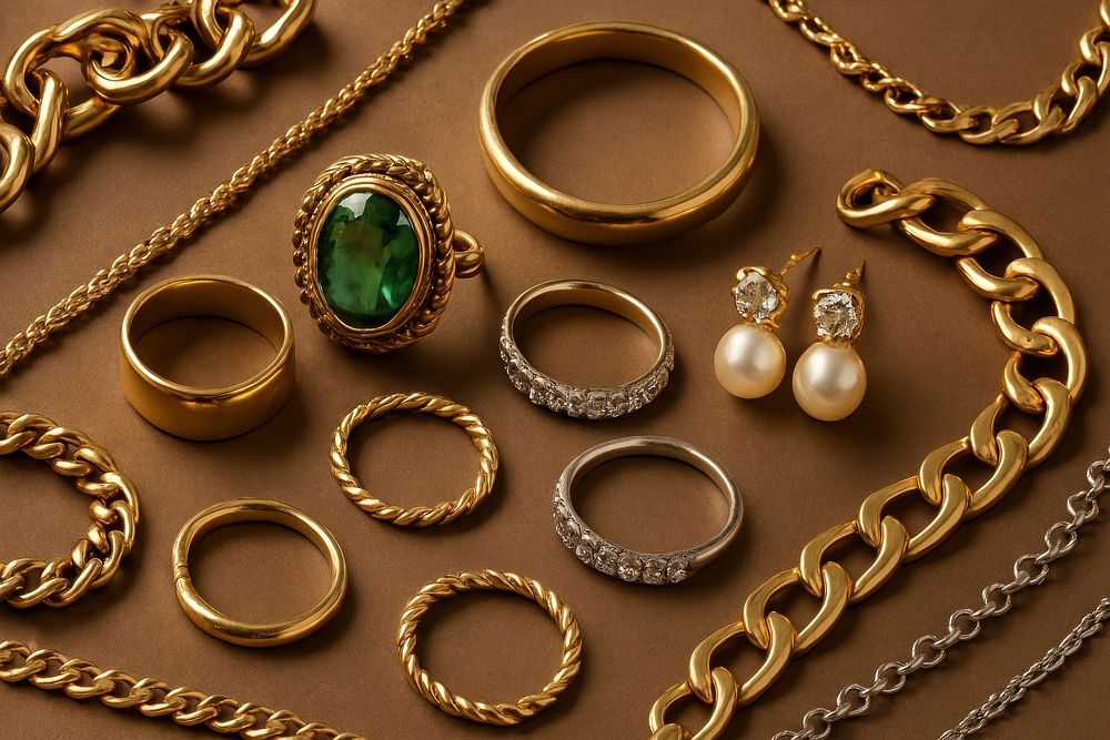 Elegant gold jewelry collection display | Free Photo - rawpixel