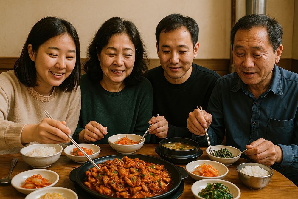 Family enjoying traditional Korean meal | Free Photo - rawpixel