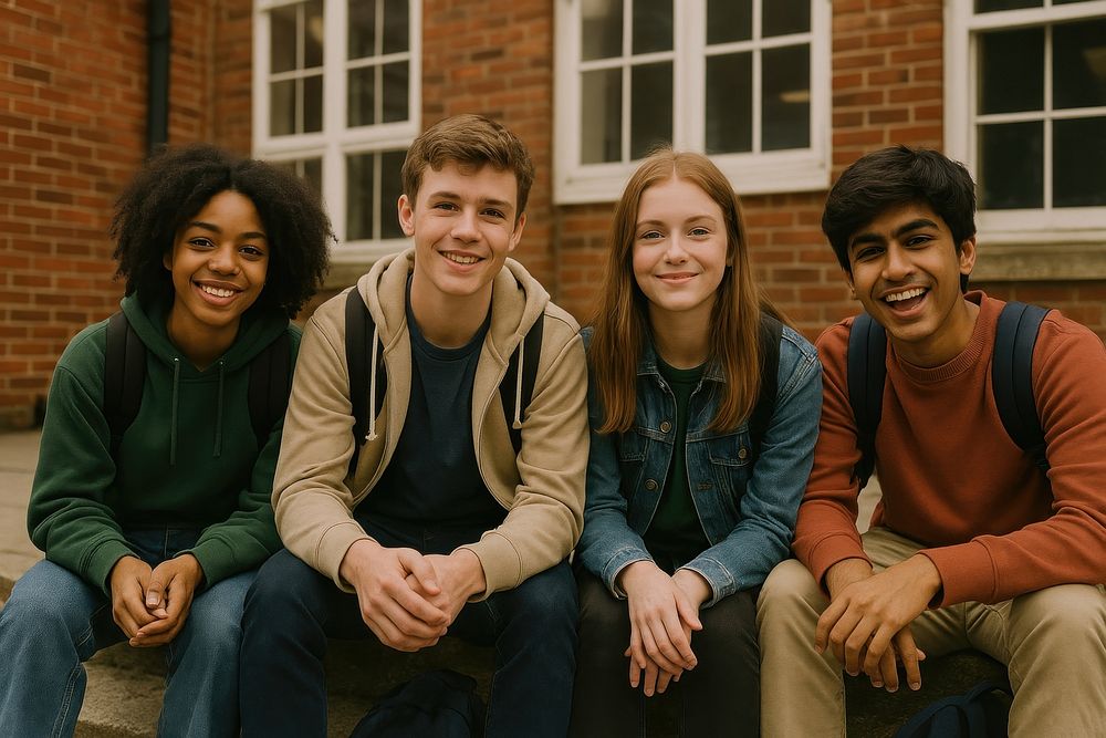 Diverse students smiling together | Free Photo - rawpixel
