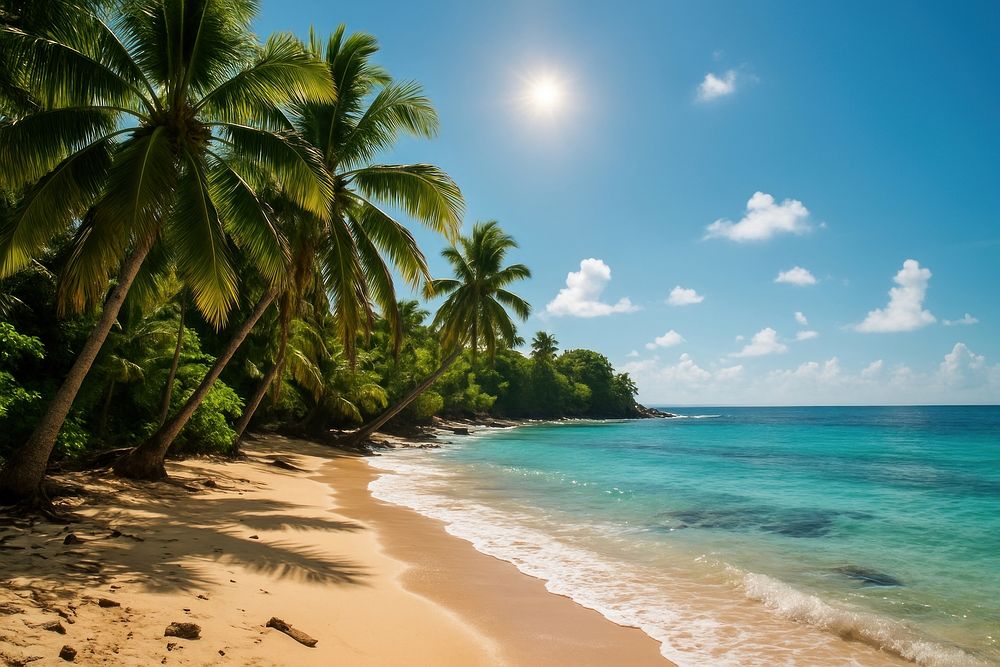 Tropical paradise beach scene | Free Photo - rawpixel