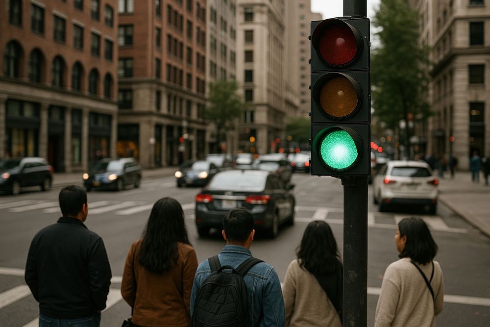 Urban traffic light scene captured | Free Photo - rawpixel