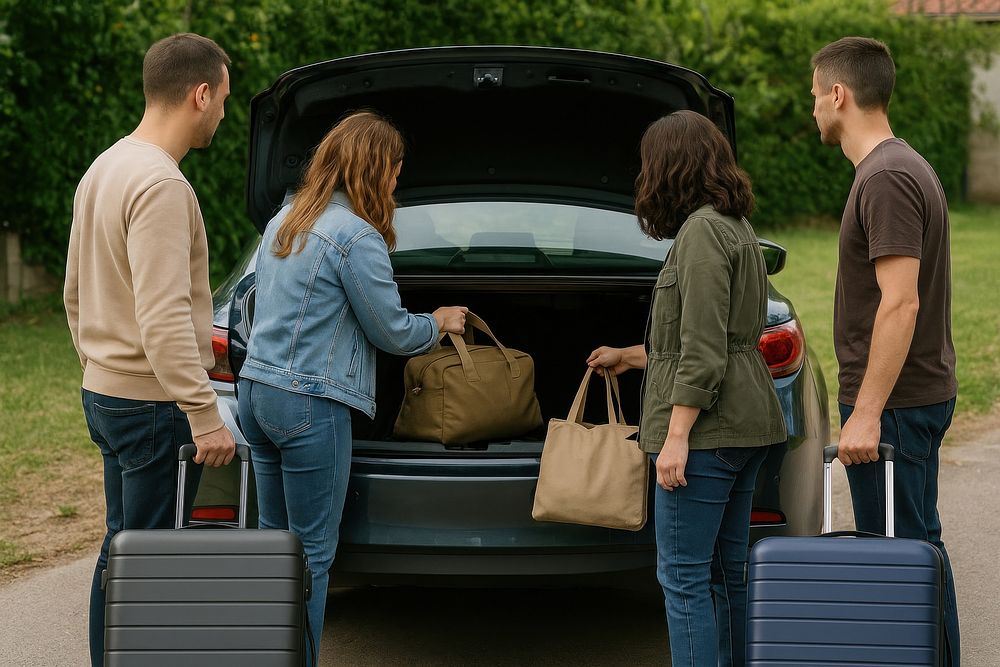 Friends loading car trunk together | Free Photo - rawpixel