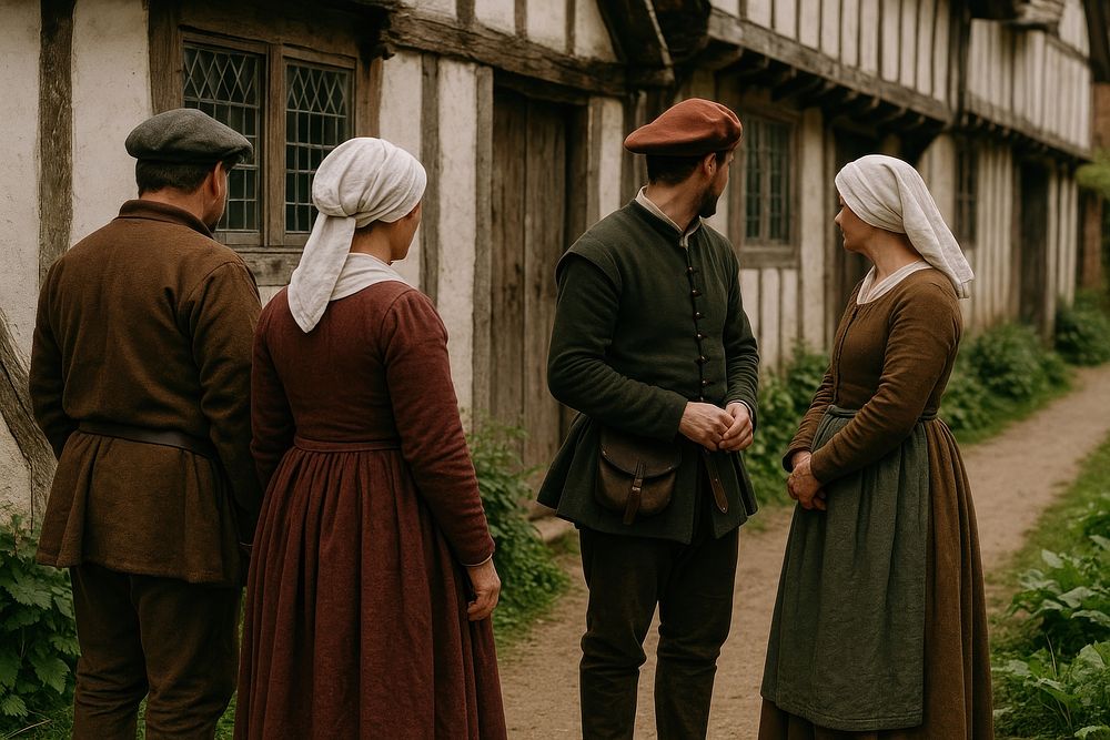 Medieval villagers in traditional attire | Free Photo - rawpixel