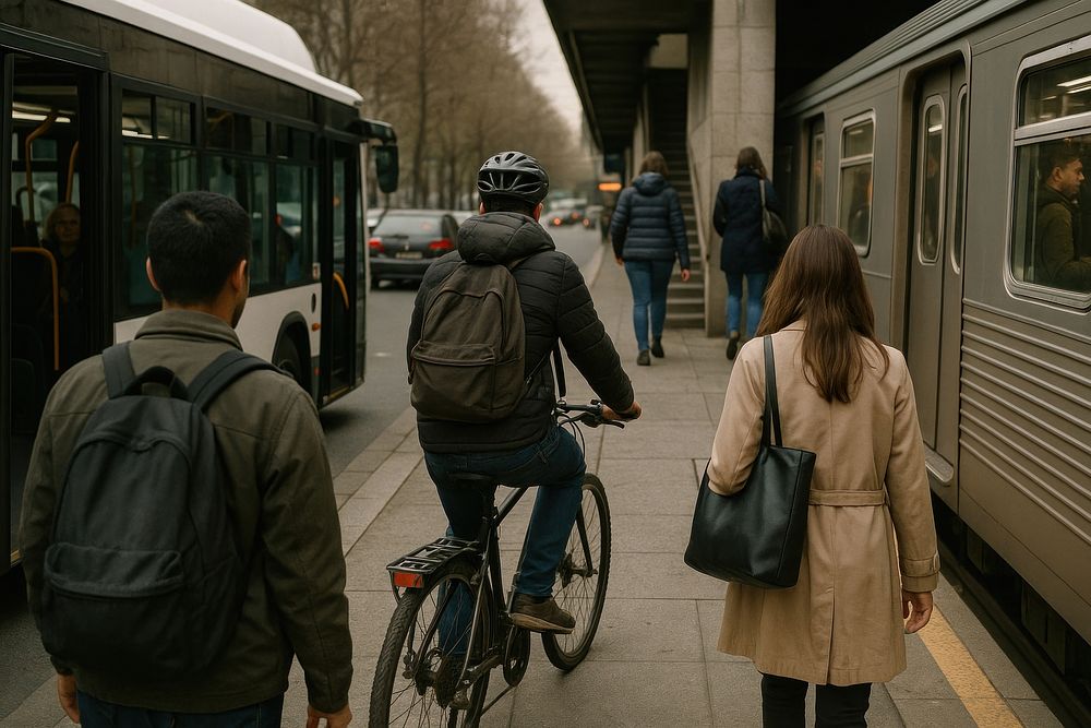 Urban commute with diverse transportation | Free Photo - rawpixel