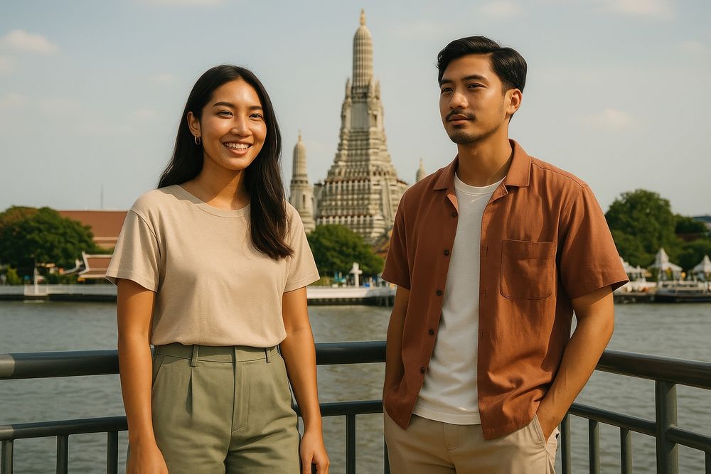 Couple sightseeing at iconic temple. | Free Photo - rawpixel
