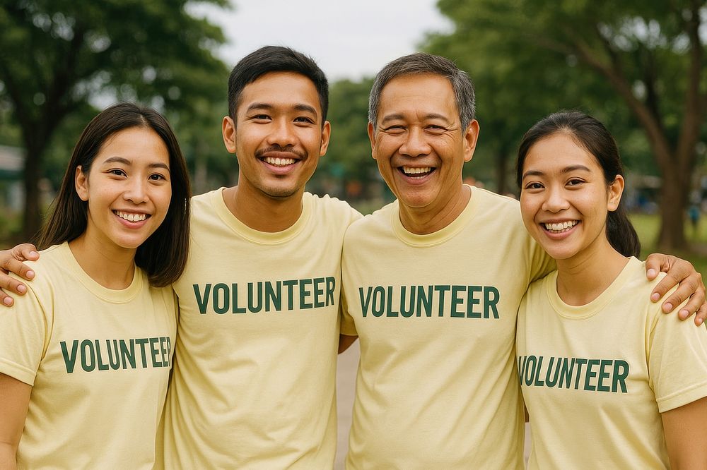 Happy volunteers in yellow shirts | Free Photo - rawpixel