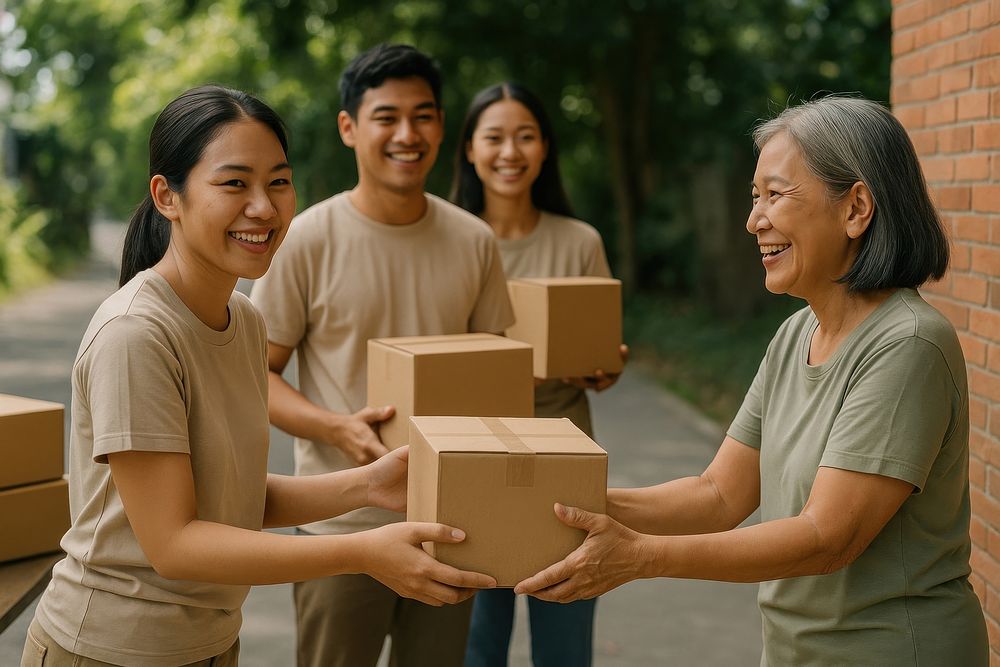 Community teamwork delivering packages | Free Photo - rawpixel