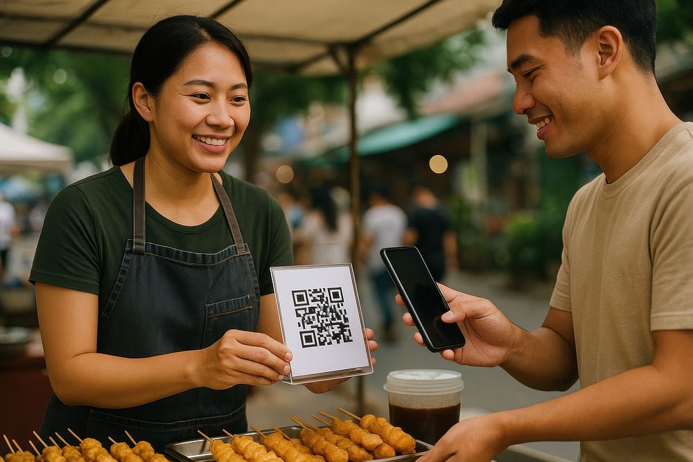 QR code payment street food | Free Photo - rawpixel