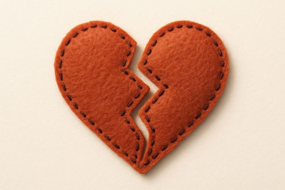 Felt heart broken symbol | Free Photo - rawpixel