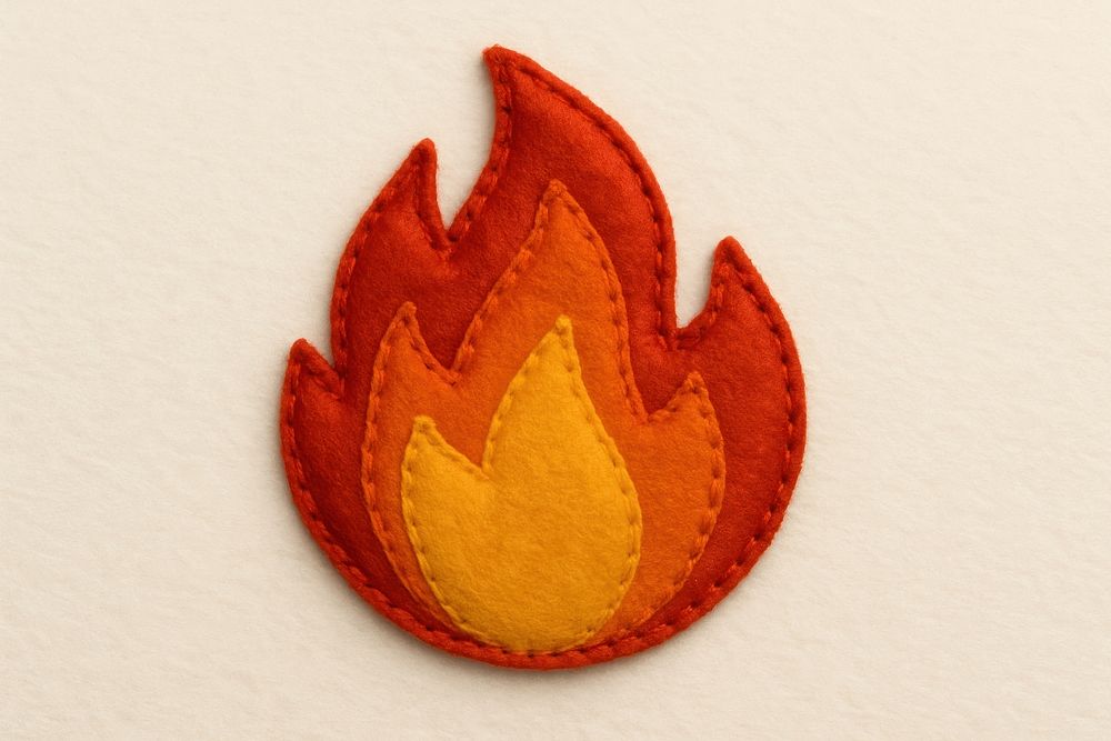 Felt flame patch design | Free Photo - rawpixel