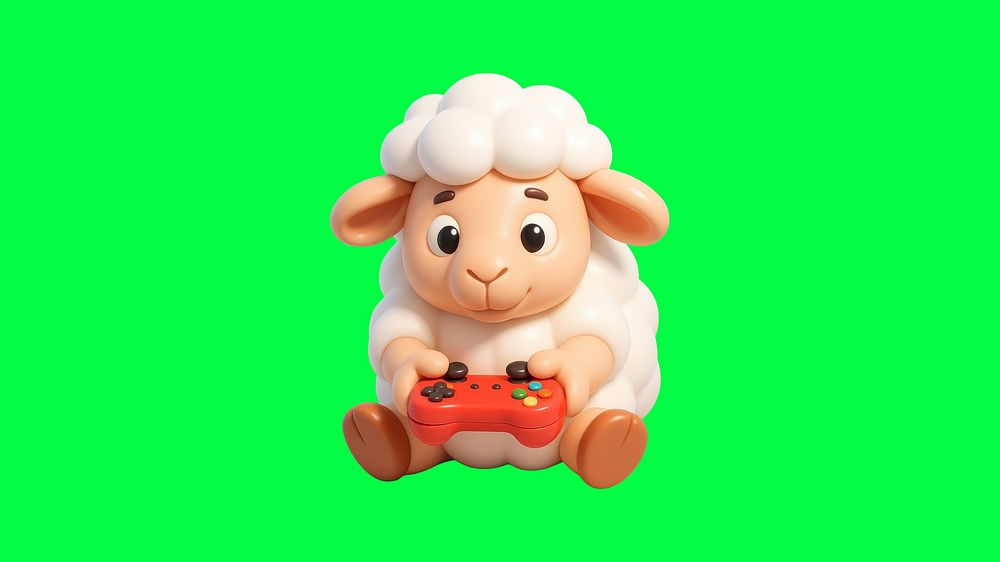 PNG Cute sheep gaming illustration | Free Photo - rawpixel