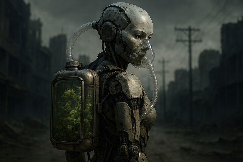 Futuristic robot with oxygen tank | Free Photo - rawpixel