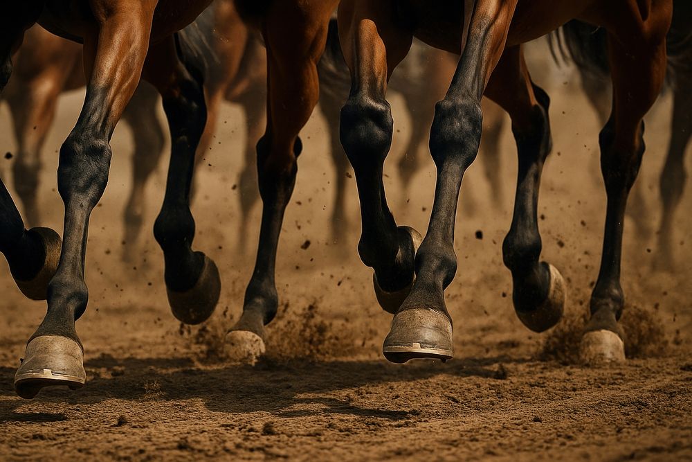 Galloping horses on dusty ground. | Free Photo - rawpixel