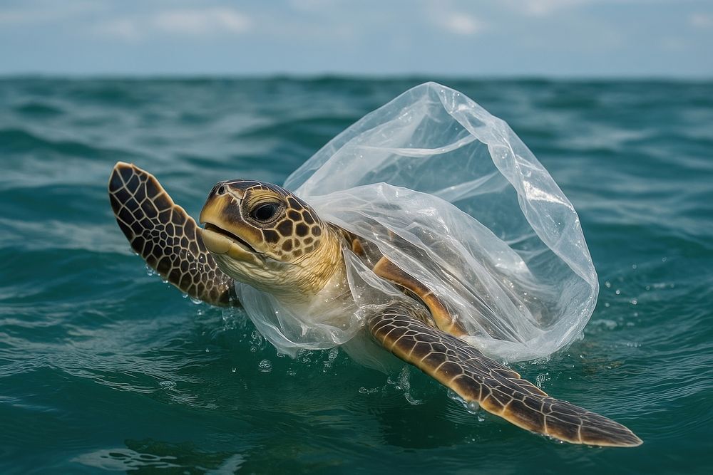 Turtle entangled in ocean plastic | Free Photo - rawpixel
