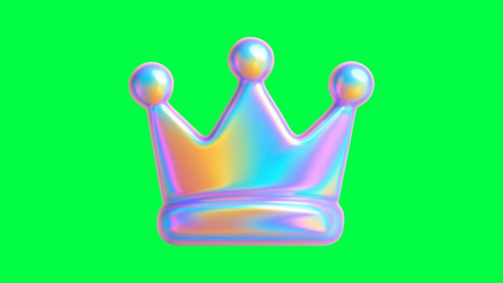 Vibrant holographic crown illustration, cute | Free Photo - rawpixel