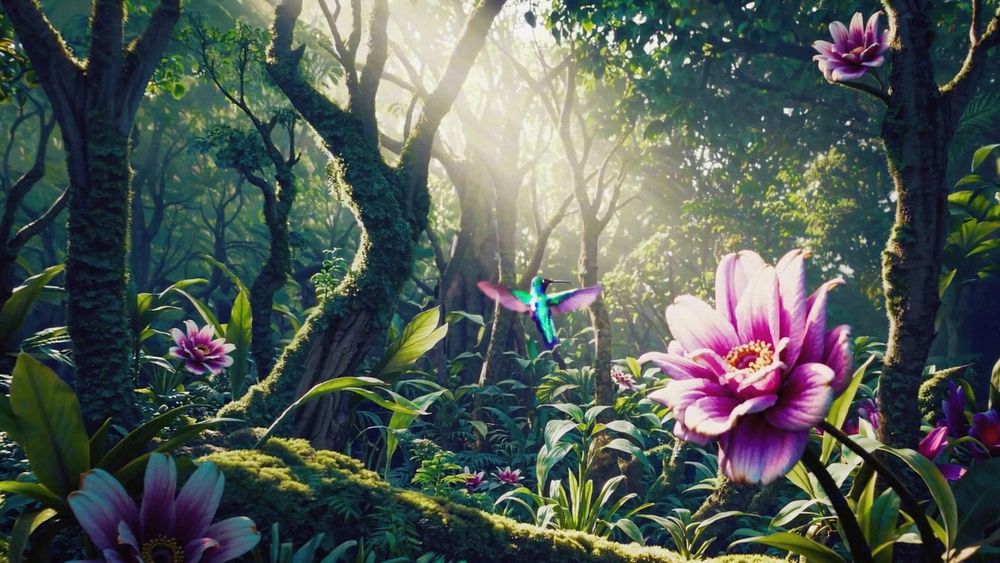 Vibrant mystical forest scene | Free Photo Illustration - rawpixel