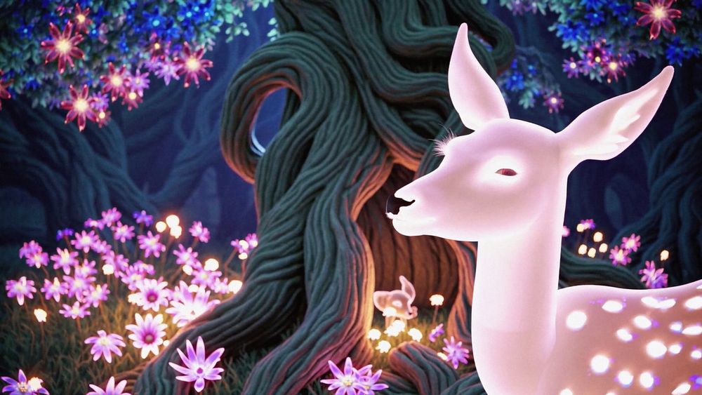 Enchanted deer in mystical forest | Free Photo Illustration - rawpixel